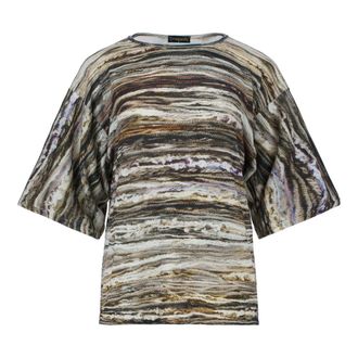 Móveis Conquista Strukturiertes, bedrucktes Oversize-T-Shirt mit Strickeffekt