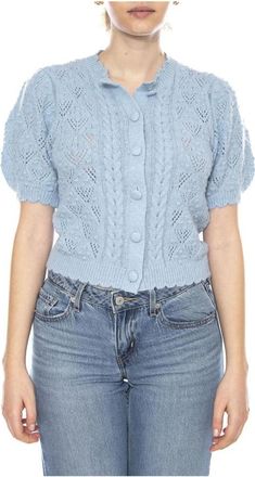 Levi's Femme, Pulls, Bleu, Taille: 38 FR Pauline Pointelle Ss Cardi