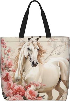 Generic Image De Cheval Sac Cabas Grand Tote Bag R&eacute;utilisable Sac Courses Pour Travail Gym Quotidienne