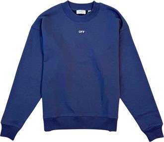 Off-white Homme, Sweatshirts et sweats &agrave; capuche, Bleu, Taille: L SweaT-shirt ras du cou