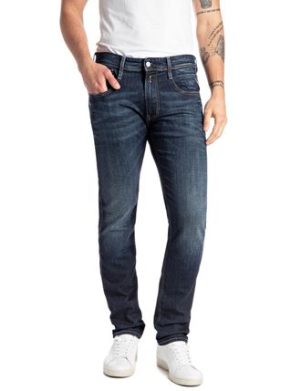 Replay Herren Jeans Anbass Slim-Fit Bio, Dark Blue 007-1 (Blau), 29W / 34L