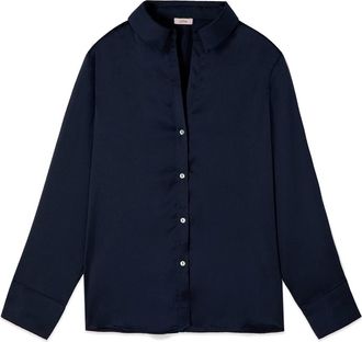 Oltre Femme, Blouses et Chemises, Bleu, Taille: 38 FR Chemise en satin