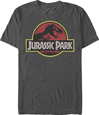 Jurassic Park Mens Classic Movie Logo T-Shirt, Charbon, XXL Homme