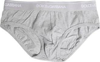Dolce & Gabbana Homme, Sous-v&ecirc;tements, Gris, Taille: XS Slip R&eacute;gulier en Coton Gris Extensible