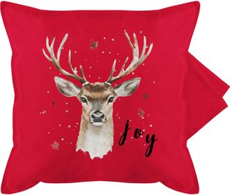 Shirtracer Kissenbezug - Weihnachtskissen Christmas Hirsch Motiv Geschenk Weihnachten I Wintermotiv Geschenk mit Hirsch Geschenke J&auml;ger Geschenkidee Weihnachten 