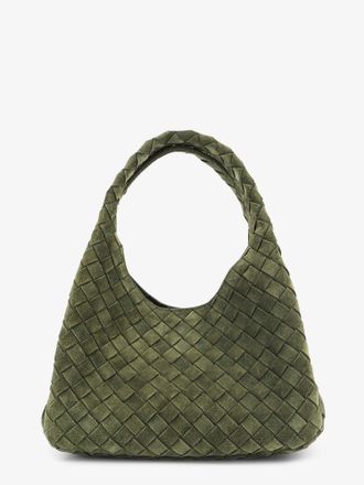 Bottega Veneta Campana Intrecciato suede shoulder bag - BOTTEGA VENETA - gender_Woman