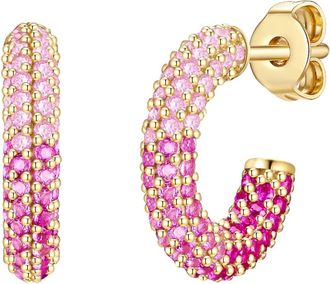 Glanzst&uuml;cke M&uuml;nchen Ohrringe - Sterling Silber Creolen Zirkonia - Gr. unisize - in Gold - f&uuml;r Damen