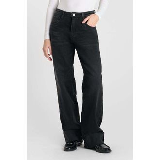 Le Temps Des Cerises Jeans 400/28 loose revers taille haute noir