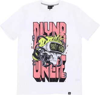 Dolly Noire Skull Party Hard Tee Wei&szlig; - - Tops - Herren - Wei&szlig; - L