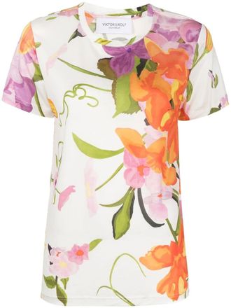 Viktor & Rolf T-Shirt mit Blumen-Print - Wei&szlig;
