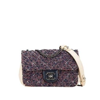 Chanel Pre-owned Vintage Tweed Umh&auml;ngetasche - - Pre-owned - Damen - Blau - ONE SIZE