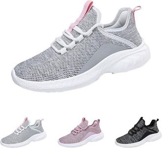 Generic Baskets athl&eacute;tiques pour femme - Chaussures de marche &agrave; lacets l&eacute;g&egrave;res et respirantes - Antid&eacute;rapantes - Pour jogging, fitness, tennis, gris, 38.5 EU
