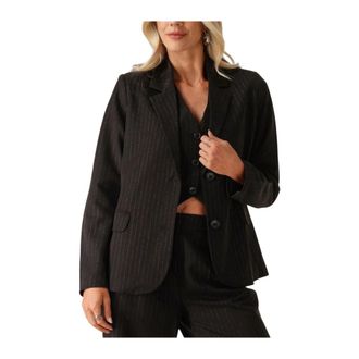 Envii Schwarzer Blazer mit Goldstreifen - - Jackets - Damen - Schwarzk - S