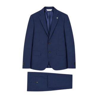 Manuel Ritz Homme, Costumes, Bleu, Taille: XL Single Breasted Suits