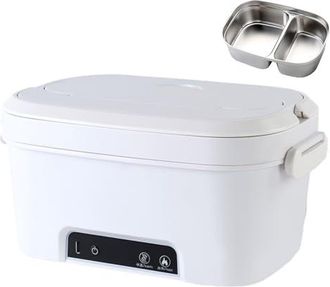 Generic Bo&icirc;te &agrave; Lunch &eacute;lectrique Sans Fil, 1,5 L, Portable, Avec Compartiment &agrave; Couverts, Minuterie De Chauffage, Batterie Rechargeable 7800 mAh, &eacute;tanche, Id&eacute;