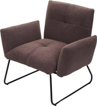 Mendler Lounge-Sessel HWC-K34, Cocktailsessel Sessel, Bouclé Stoff/Textil MVG-Zertifiziert - braun