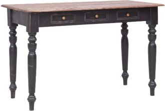 vidaXL Vidaxl - Bureau droit 3 tiroirs en bois dacajou massif 117x57x75 cm - Style vintage - Durable et robuste - Grain unique - vidaXL891135