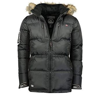 Geographical Norway Doudoune à Capuche DANONE Men Repeat 001 Blouson, Noir, XXL