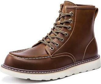 Generic GLDFW Chaussures vintage décontractées pour homme faites à la main en cuir de vache, Marron avec fourrure, 41 1/3 EU