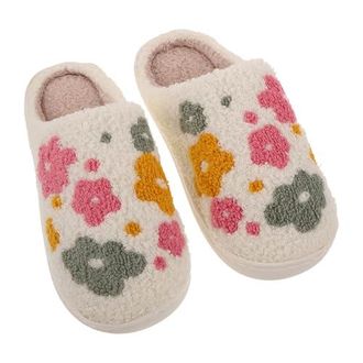 Valiclud JOINPAYA Pantoufles DInt&eacute;rieur pour Femmes en Coton Brod&eacute; &agrave; Motif Floral Pantoufles DHiver Doux et Chauds en Peluche Semelle Antid&eacute;rapante Taille 40-4