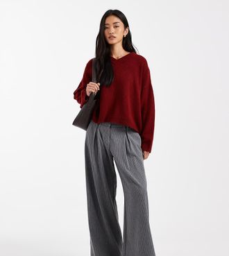 Collusion Pantalon ample à fines rayures - Gris