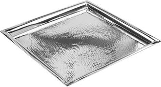 Fink [DL] Nagano, Tablett, Edelstahl, gehämmert, silberfarben, L. 34 cm, B. 34 cm, H. 2,5 cm [SP] [FM25]