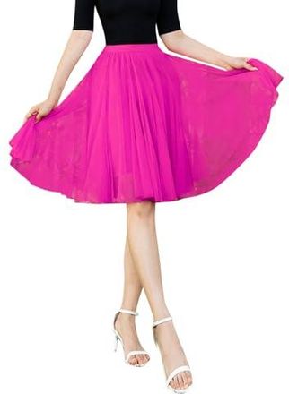 Generic Jupe courte en tulle pour femme - Mini jupe bouffante - Jupe tutu vintage des ann&eacute;es 50 - Mini jupe - Jupon - Jupe de danse - Cosplay - Tenue de f&ecirc;te 