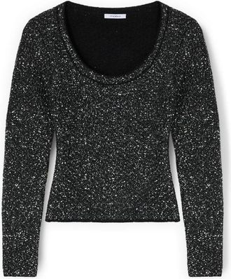 Motivi Femme, Blouses et Chemises, Noir, Taille: 36 FR Pull Enti&egrave;rement Paillet&eacute;