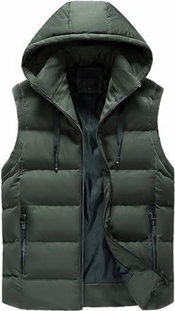 ICEGREY Doudoune sans Manche Gilet pour Homme &agrave; Capuche Hiver Puffer Blouson Chaud Veste, Vert kaki