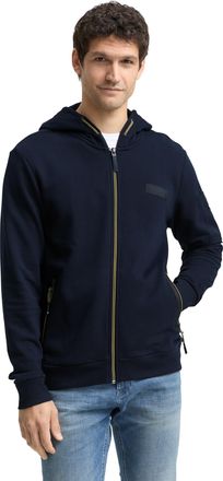 Tom Tailor Herren 1048623 Hoodie Sweatjacke mit Rei&szlig;verschlusstaschen, 10668-Sky Captain Blue, XL