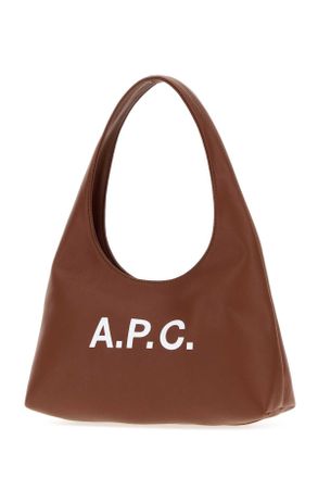 A.P.C. Womens Brown Synthetic Leather Small Ninon Shoulder Bag Hazelnut Polyurethane Borse A Mano