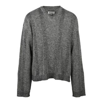 Maison Margiela Homme, Pulls, Gris, Taille: M Pullover a V