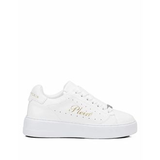 Philipp Plein Nappa Leder Lo-Top Sneaker Signature - - Shoes - unisex - Wei&szlig; - 38 EU