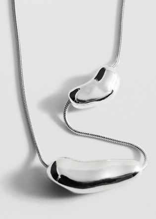 Mango Collier pi&egrave;ces m&eacute;talliques irr&eacute;guli&egrave;res argent - Femme - Taille unique - MANGO