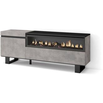 Skraut Home Skraut Home - TV-Schrank, Lowboard, f&uuml;r Wohnzimmer und Esszimmer, 150x57x35cm, F&uuml;r TV-Ger&auml;te bis zu 65, Elektrokamin. Ma&szlig;e, Industriedesign