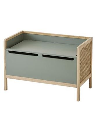 Vertbaudet Coffre de rangement/banc cannage LIGNE POÉSIE vert TU