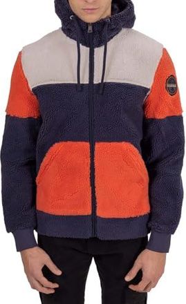 Napapijri Sweat-shirt Homme Taralga Colorblock en polaire, bleu marine, L