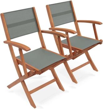 Sweeek 2er-Set Gartensessel aus Holz, Klappbar