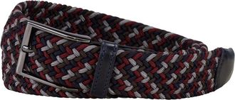 Tom Rusborg Elastischer Flechtg&uuml;rtel mit Leder-Details im Farbmix in