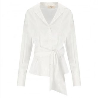 Max Mara Gekreuztes Hemd aus reiner Baumwoll-Popeline - - Blouses & Shirts - Damen - Wei&szlig; - S
