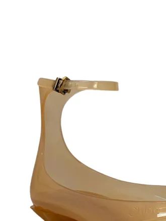 Chlo&eacute; Jelly Thong Heel Sandal - Tan