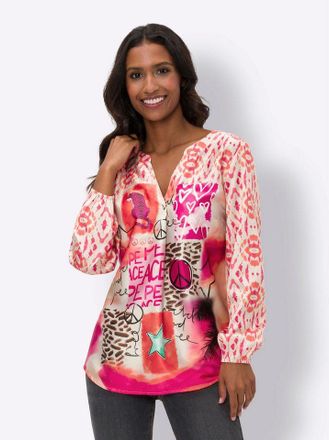 Heine Klassische Bluse Druckbluse Langarm