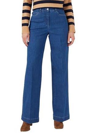 Damart Jean Large 5 Poches Femme Bleu Imprimé Taille 40