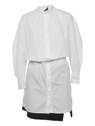 Maje robe-chemise courte en coton - Blanc