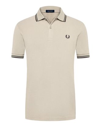 Fred Perry Piqu&eacute;-Poloshirt mit Logo-Stickerei und Kontrastb&uuml;ndchen in