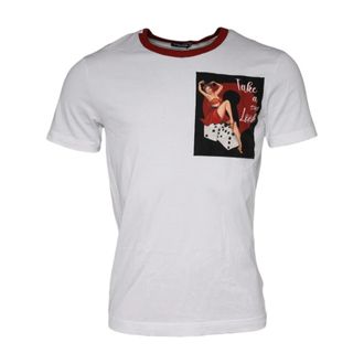 Dolce & Gabbana Grafikdruck Baumwoll-T-Shirt - - Tops - Herren - Wei&szlig; - S