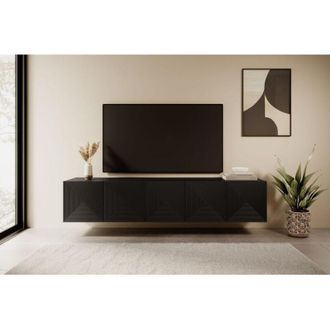 BOBOCHIC Bobochic - Meuble tv suspendu 200 cm alice Noir