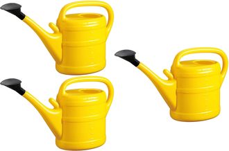 Kova&T 3X Gießkanne 10L GELB + 1x BILDMAGNET! Blumenkanne Kunststoff für groß & klein Garten & Zimmerpflanzen Gießkannen Gieskanne Gieskannen Giesskanne 10 L