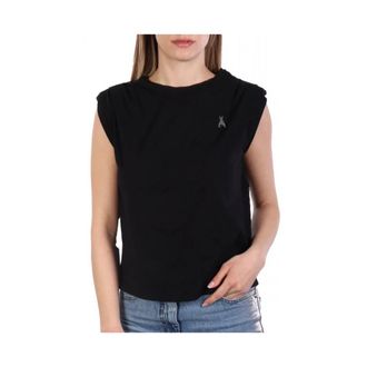 Patrizia Pepe &Auml;rmelloses Baumwoll-T-Shirt - - Tops - Damen - Schwarzk - XL