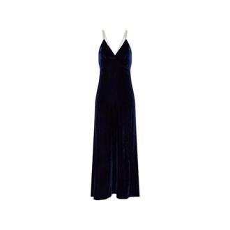 Forte_Forte Samtkleid mit Tr&auml;gern - - Dresses - Damen - Schwarzk - XS